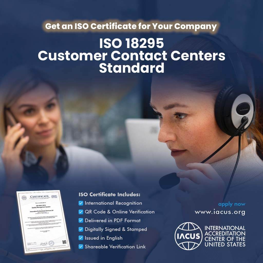 ISO 18295:2017 Customer Contact Centers Standard Certification– IACUS